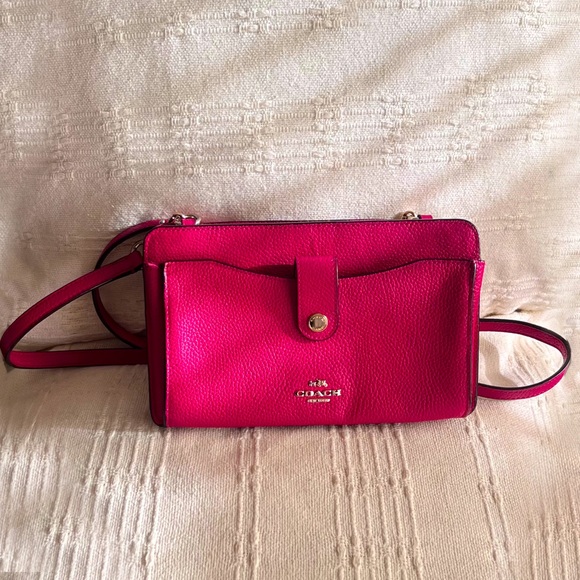 Coach | Bags | Coach Pink Leather Crossbody Bag | Poshmark
